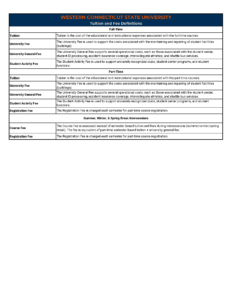 Description of Fees – Cashier's Office