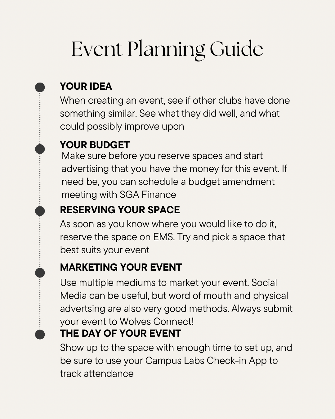 Club Event Planning Manual - The Center for Student Involvement