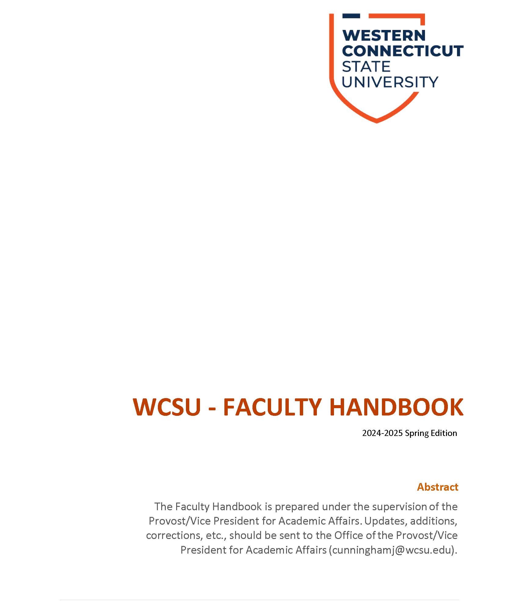 Faculty Handbook 2024-2025 [PDF] – WCSU Faculty Handbook